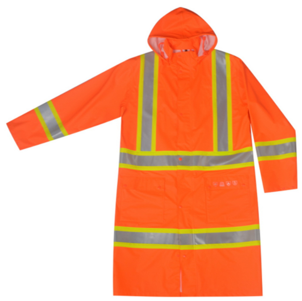 Custom Wholesale High Quality Reflective Raincoat Waterproof PU Long ...